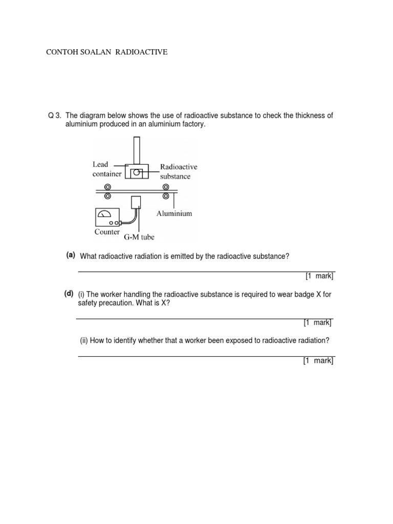 Contoh Soalan Radioaktif | PDF | Technology & Engineering