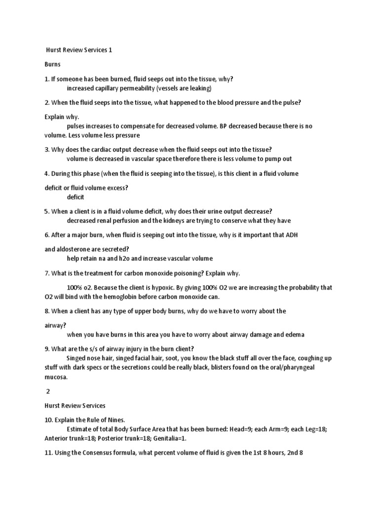 Hurst Workbook | Download Free PDF | Immunity (Medical) | Burn