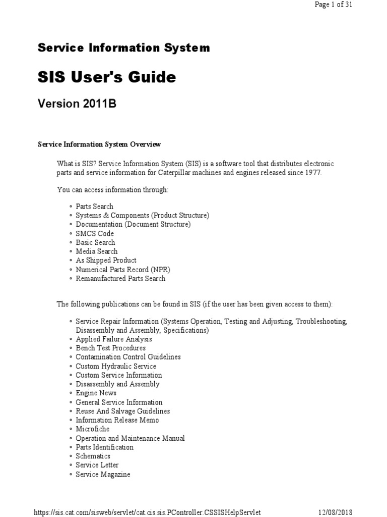 SIS User's Guide: Service Information System | PDF | Icon (Computing ...