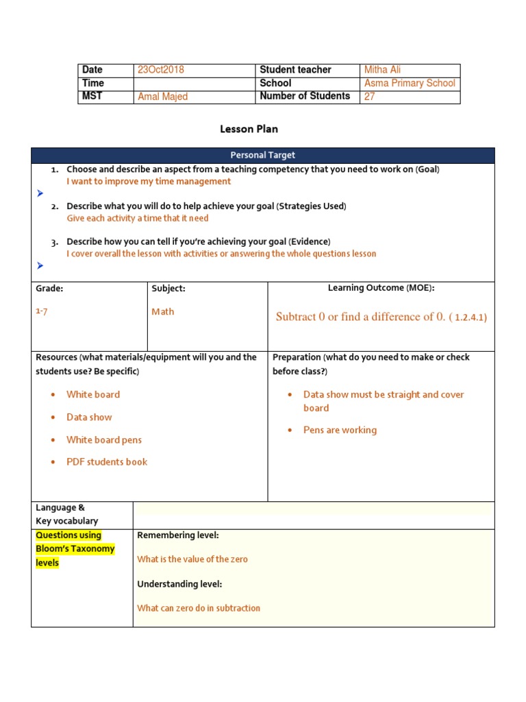Lesson Plan: I Want To Improve My Time Management | Download Free PDF ...