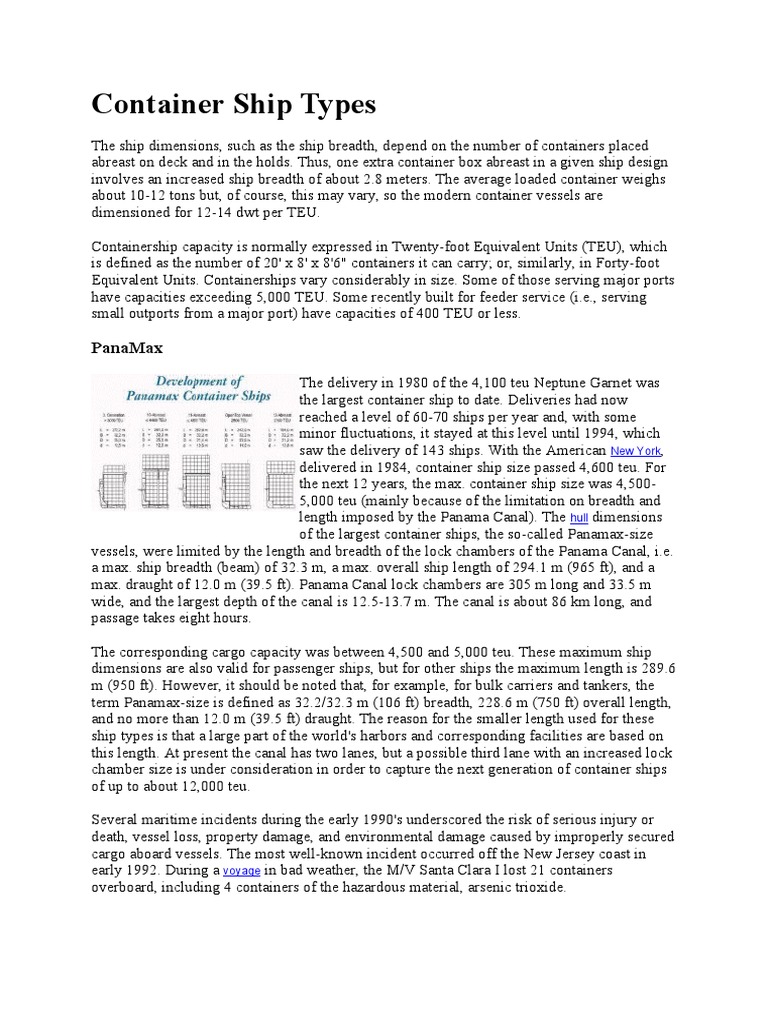 Container Ship Types | PDF | Ships | Shipping