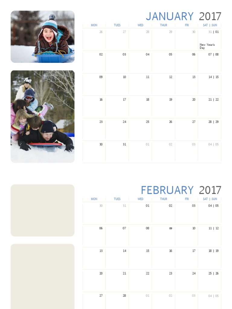 2017 Monthly Calendar Overview | PDF