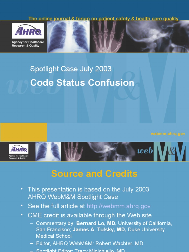 Code Status Confusion: Spotlight Case July 2003 | PDF | Cardiopulmonary ...