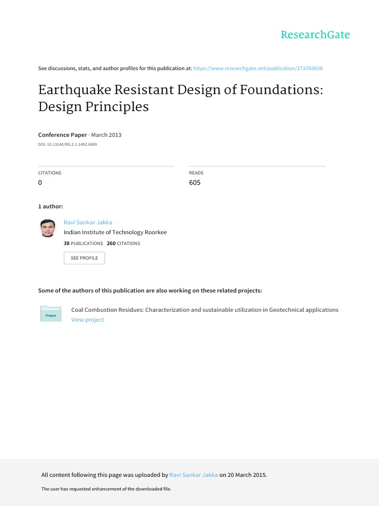 Earthquake Resistant Foundation Design | PDF | Deep Foundation | Civil ...