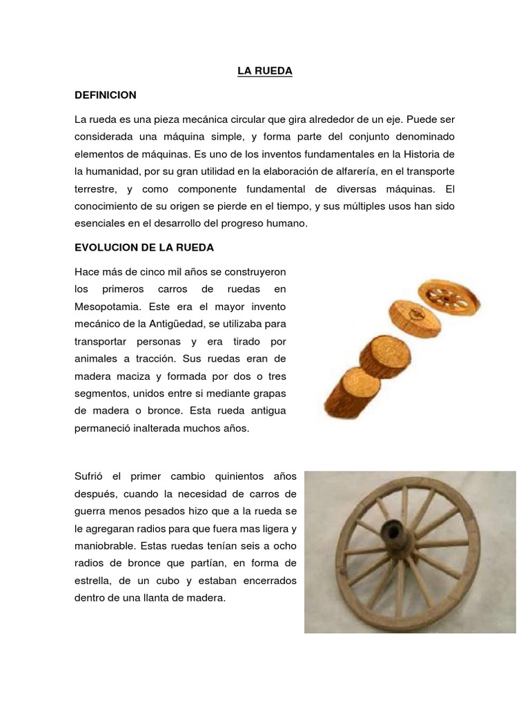 La rueda: un invento fundamental en la historia de la humanidad | PDF ...