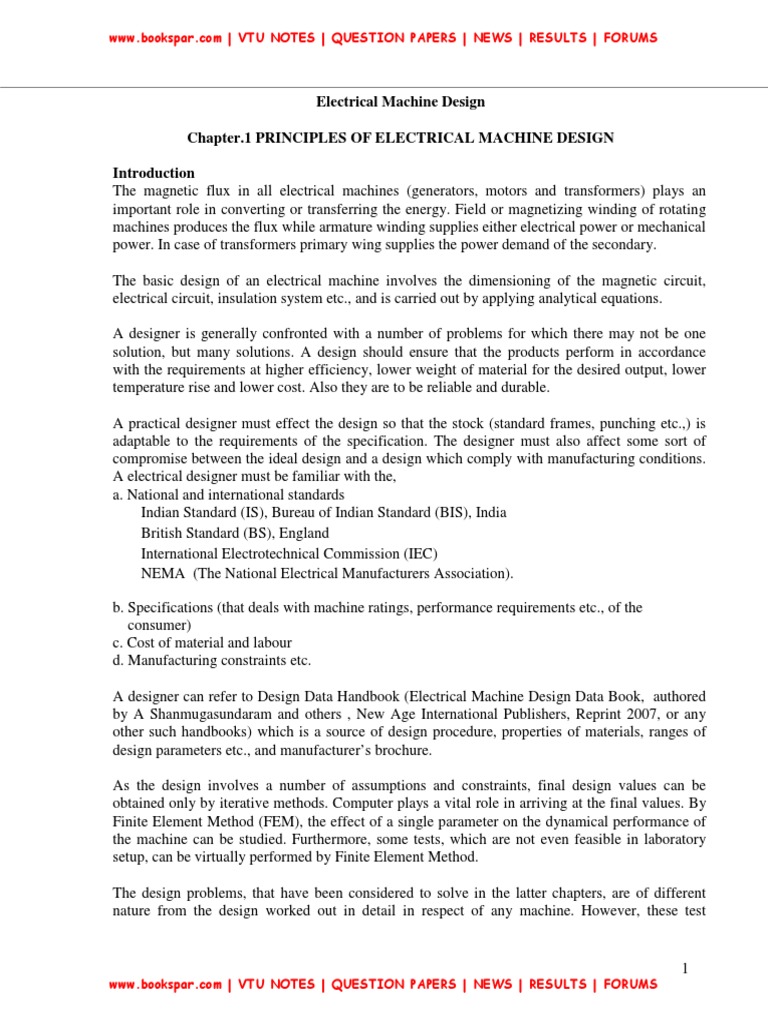 Unit 1 Principles of Electrical Machine Design | PDF | Ferromagnetism ...