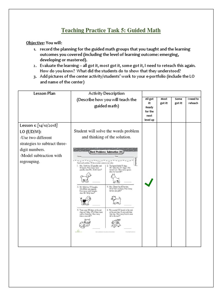 Task 5 | PDF | Multiplication | Lesson Plan