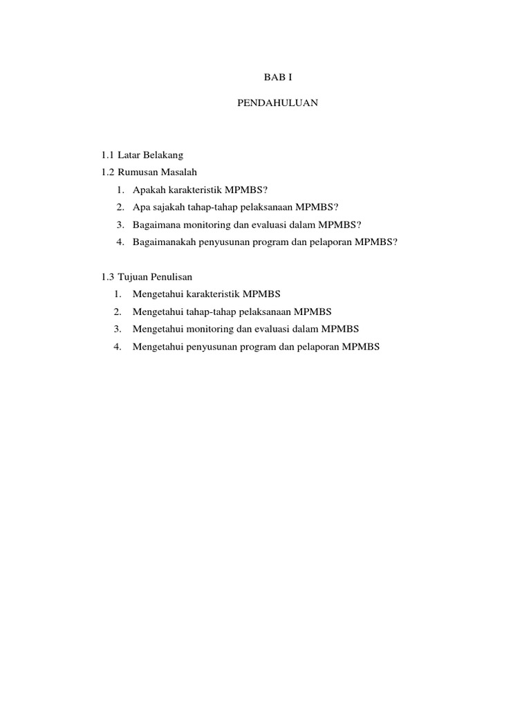 Karakteristik dan Tahapan MPMBS | PDF