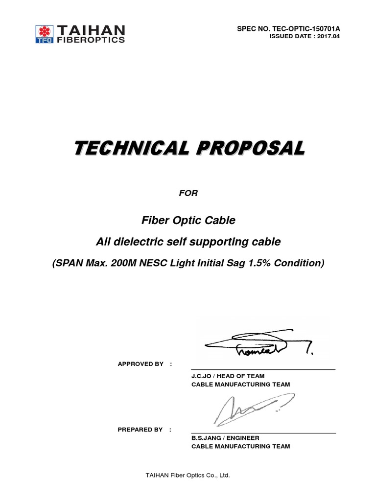 Fiber Optic Cable Technical Proposal | PDF | Optical Fiber ...
