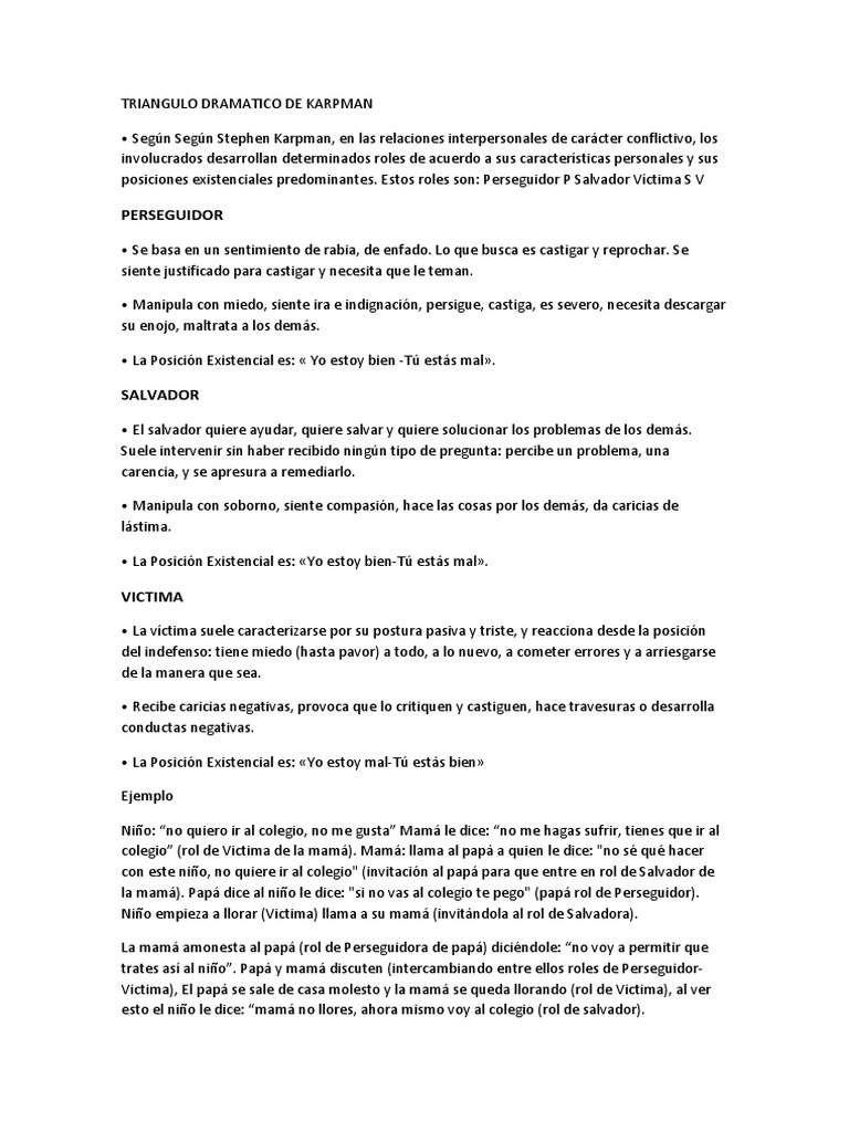 Triangulo Dramatico de Karpman | Descargar gratis PDF | Ira
