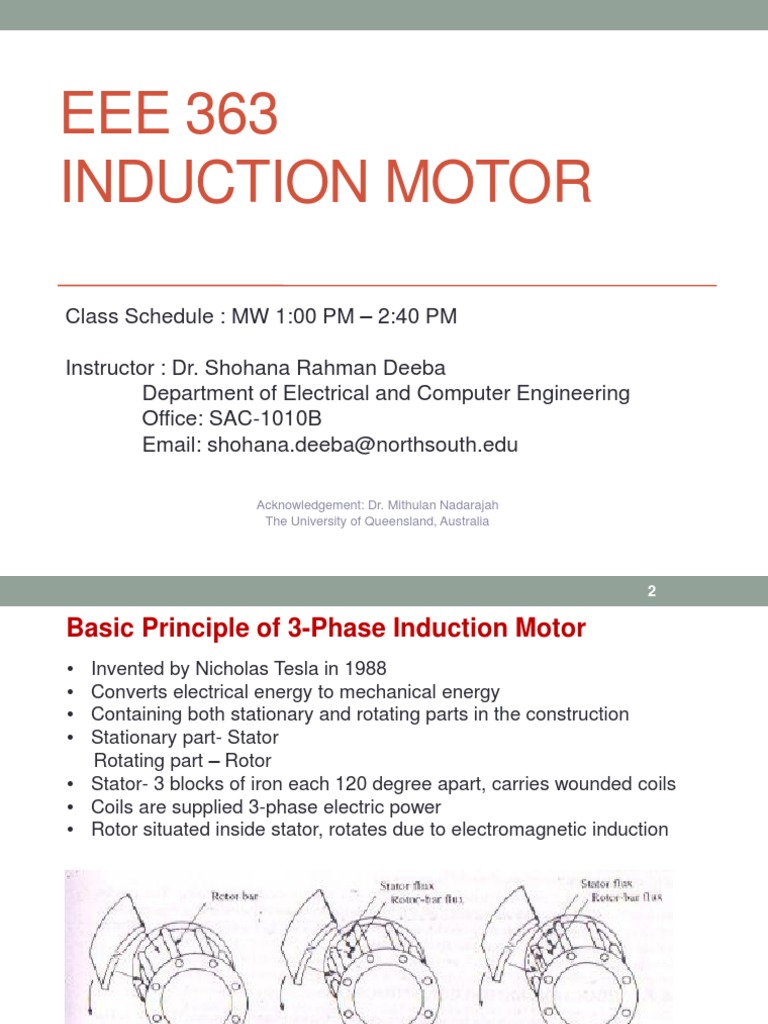 EEE 363 Induction Motor Basics | PDF | Electromagnetic Induction | Engines