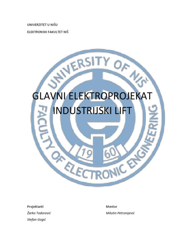 Glavni Projekat Industrijski Lift (Nova Verzija) | PDF