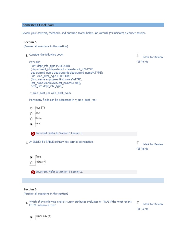 Semester 1 Final Exam | Download Free PDF | Pl/Sql | Subroutine