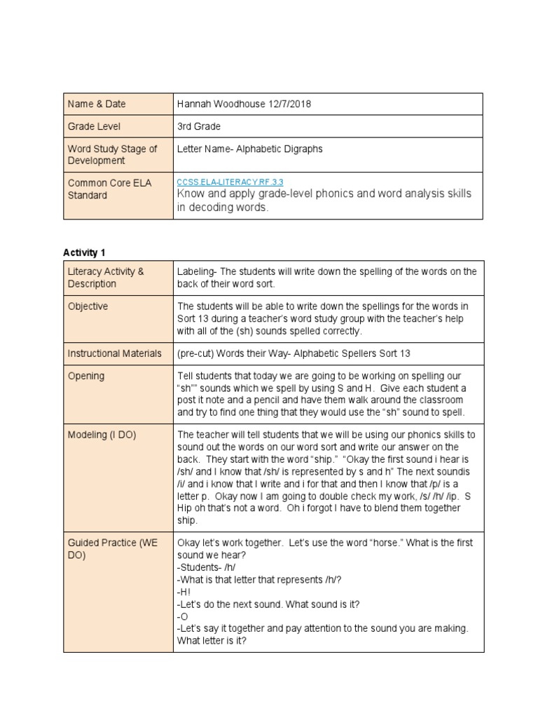 Know and Apply Grade-Level Phonics and Word Analysis Skills in Decoding ...