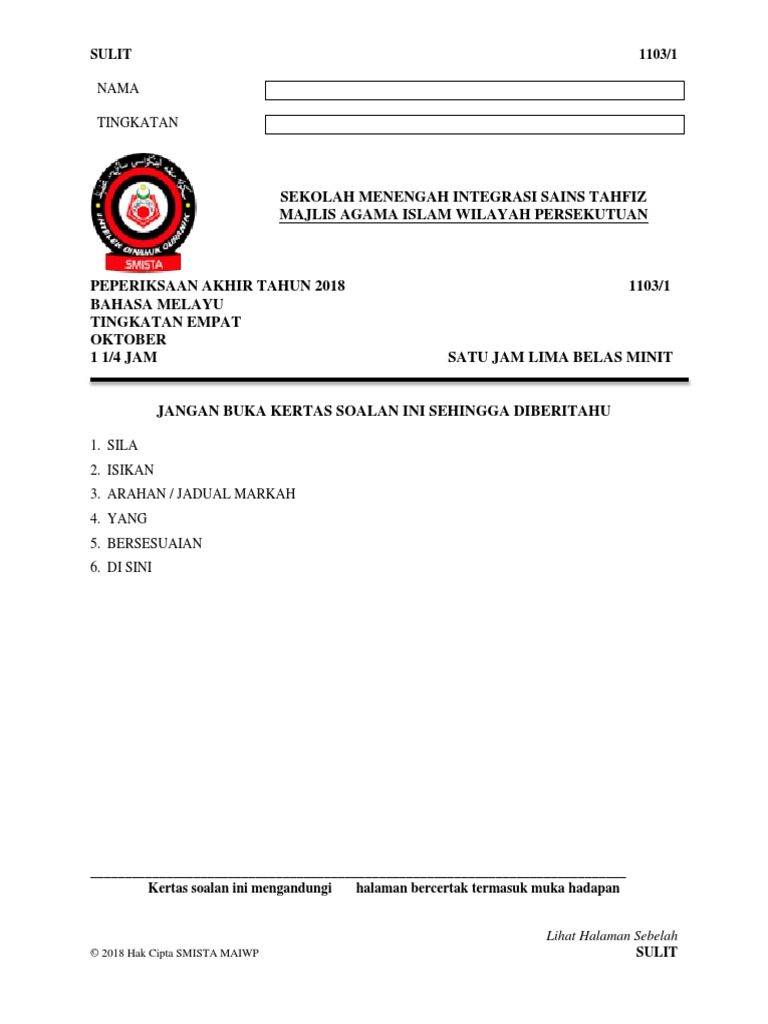 Sample Menengah Atas | PDF