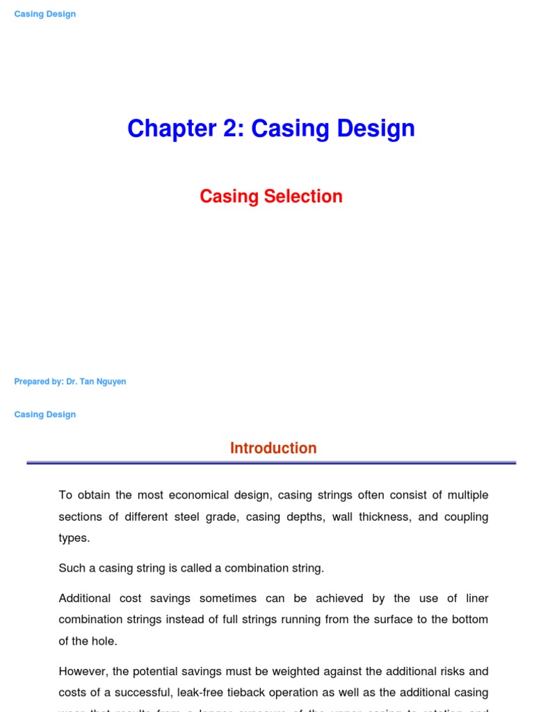 Casing Design Fundamentals: A Guide to the Selection, Design, and ...