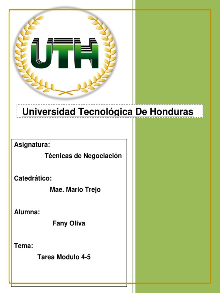 Tarea Modulo 5 y 6 | PDF | Percepción | Negociación