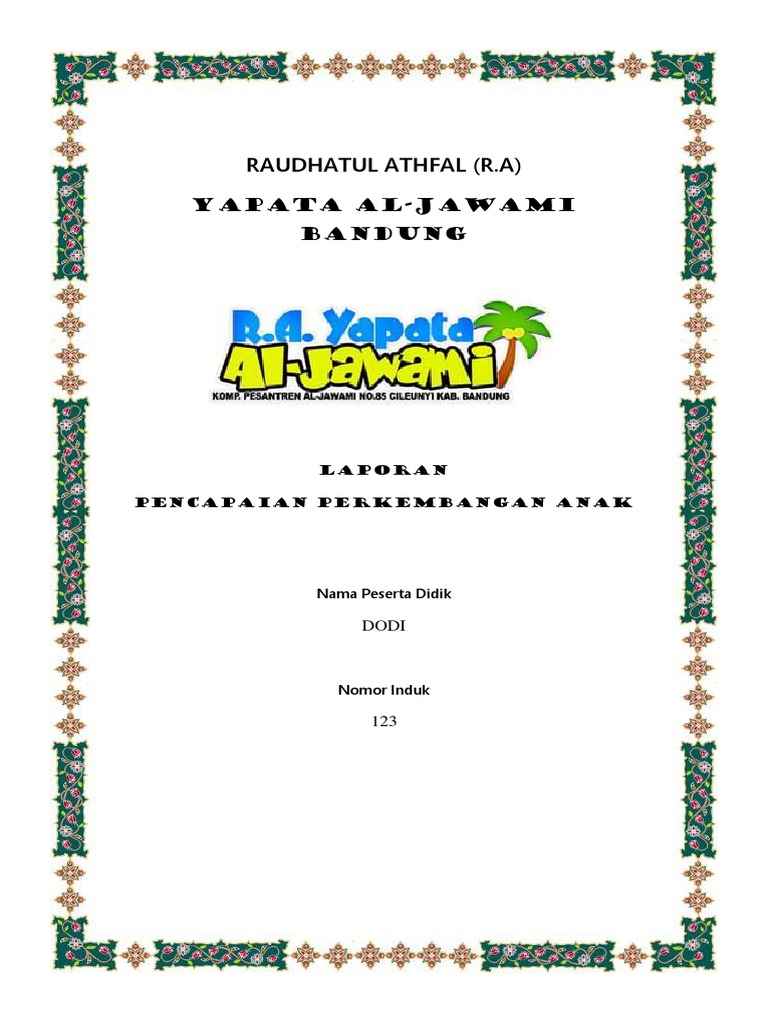 Buku Raport Raudhatul Athfal | PDF | Pengembangan Diri