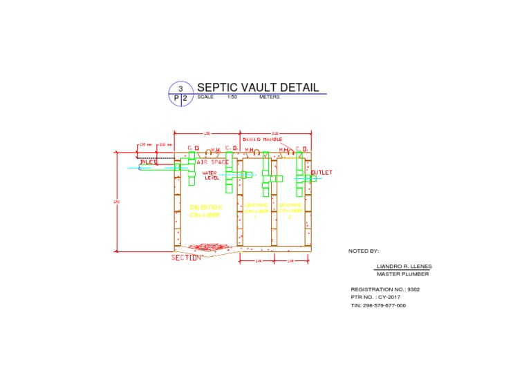 Septic Vault and Leaching Chamber Details | PDF