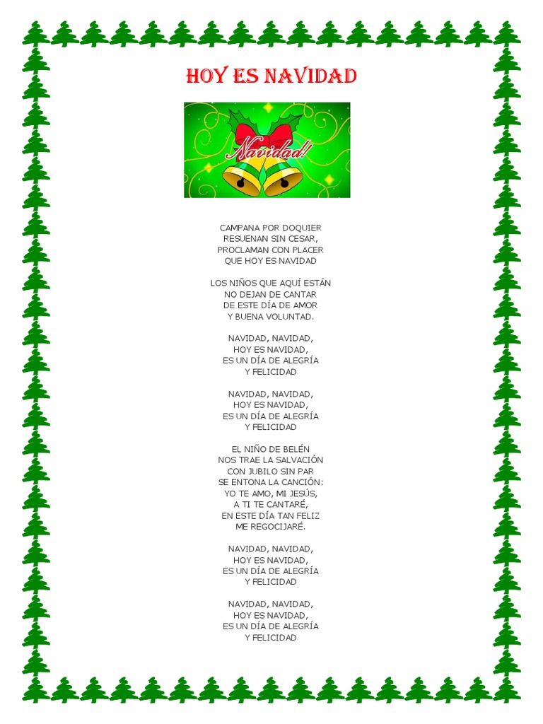 Letra de "Hoy es Navidad" | PDF