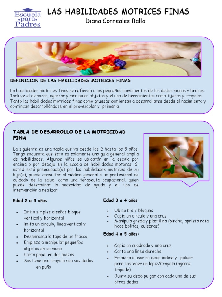 Habilidades Motrices Finas en Niños | PDF | Salud y bienestar