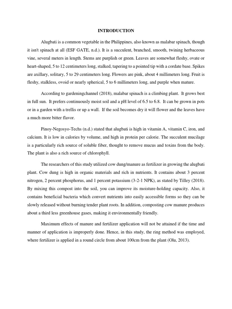 Cropsci Alugbati | PDF | Fertilizer | Spinach