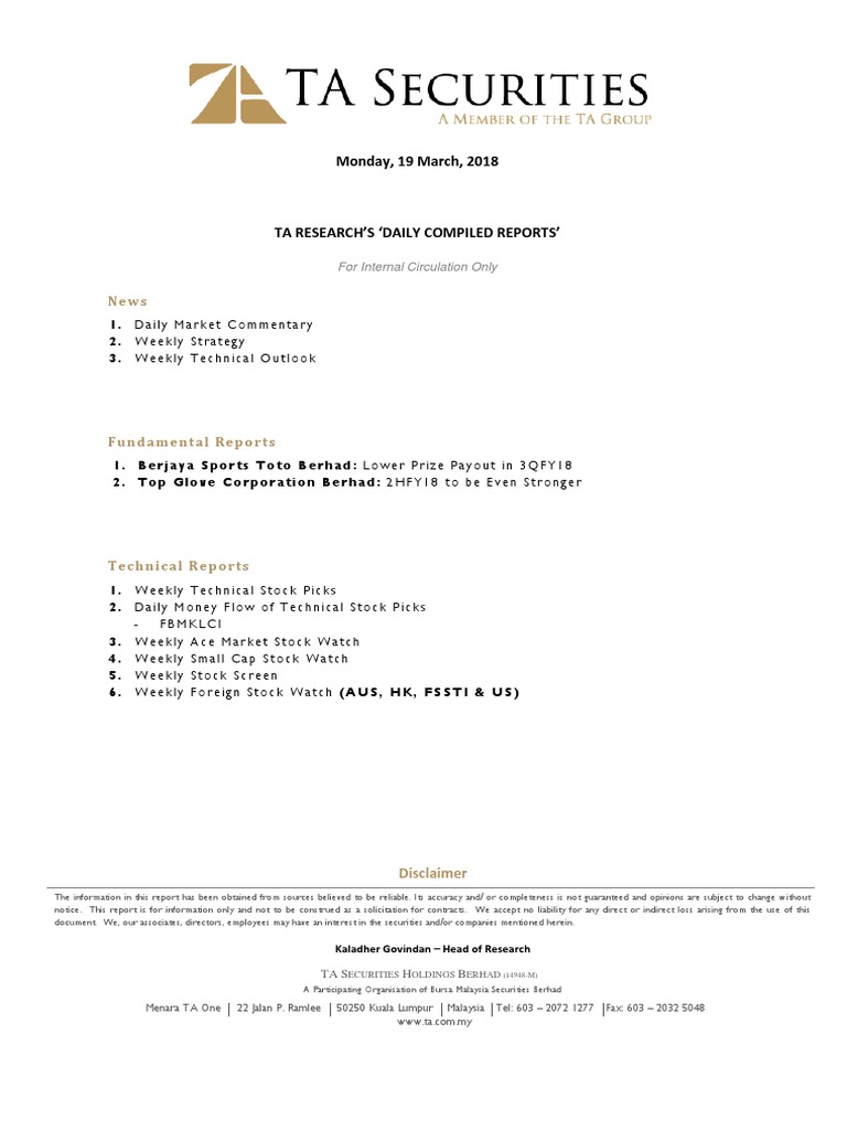 Ta Securities 19 Mac 2018 | PDF | Inflation | Federal Reserve System