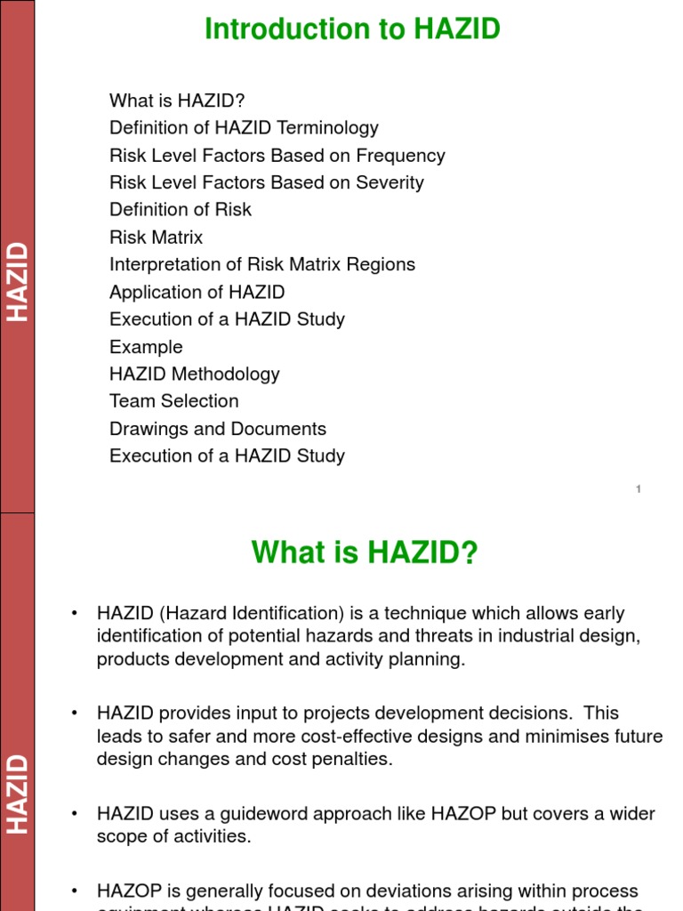 Hazid Lecture Part - 1 | PDF | Risk | Hazards