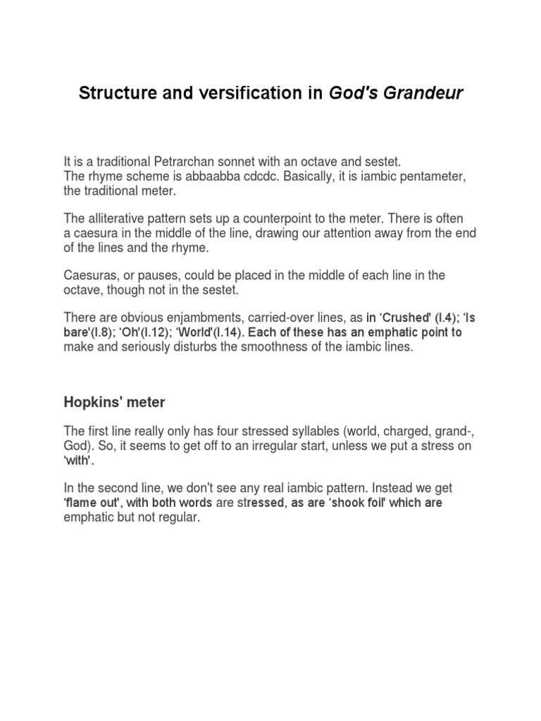 Structure and Versification | PDF | Sonnets | Metre (Poetry)