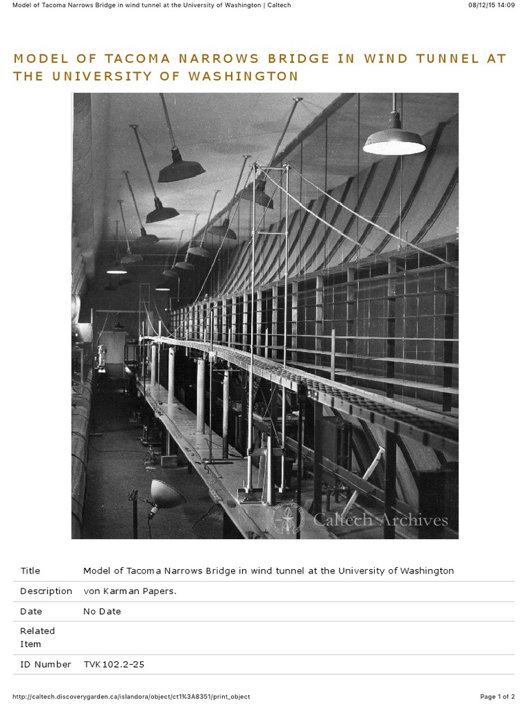 Testing the Effects of Wind: Modeling the Tacoma Narrows Bridge in the ...