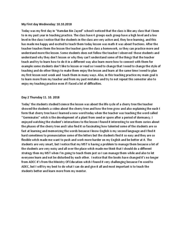 Daily Journal Reflection TP | PDF | Teachers | Learning