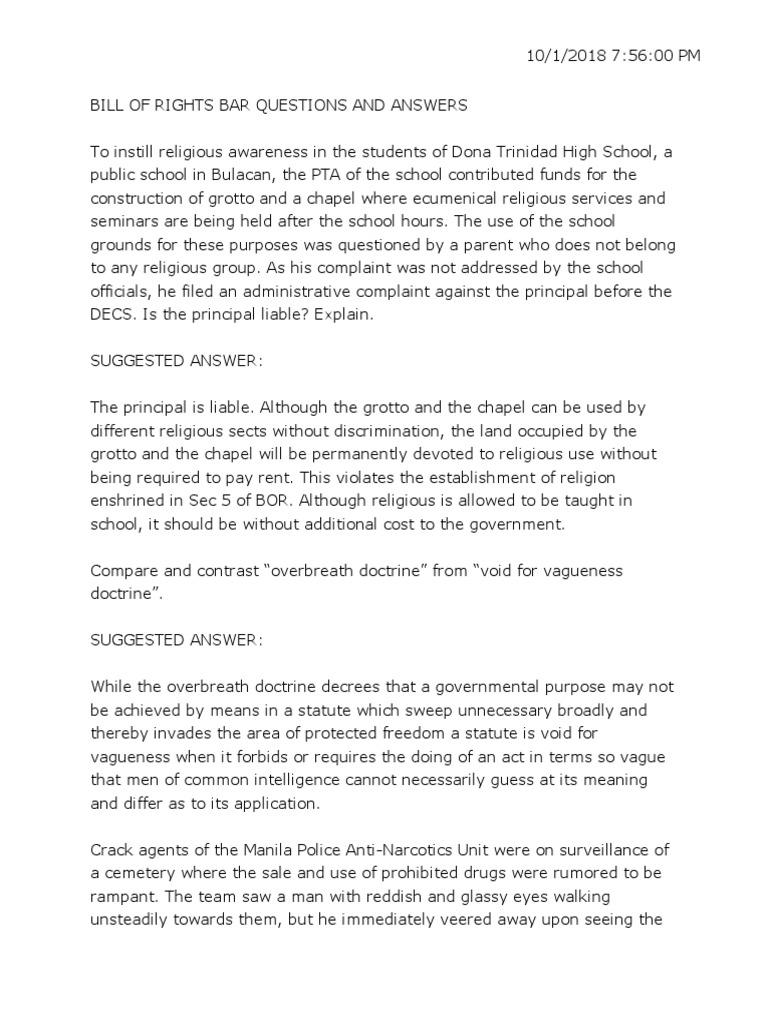 Bill Of Rights Worksheet Answer Key - Adriansonfifth