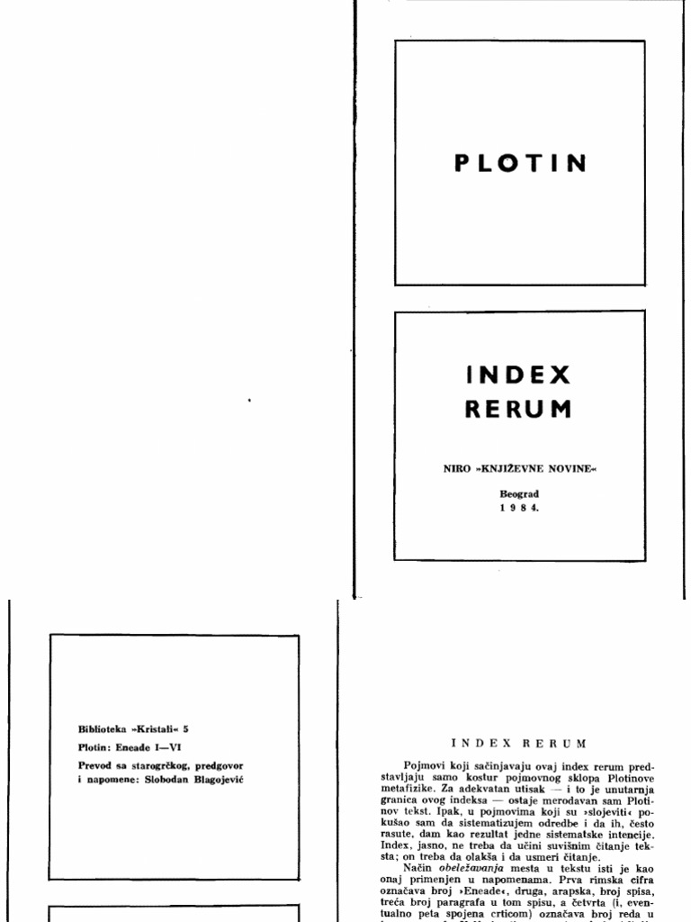 Plotin, Eneade - Prev. Blagojević | PDF
