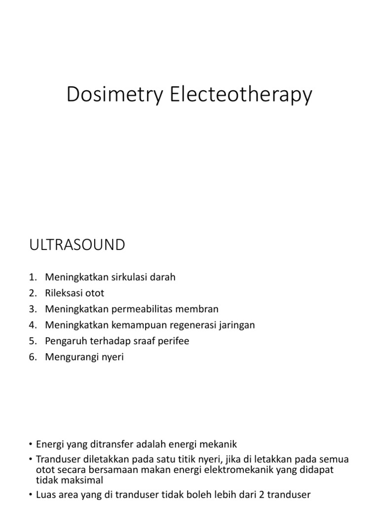 Panduan Dosimetri dan Terapi Ultrasound | PDF