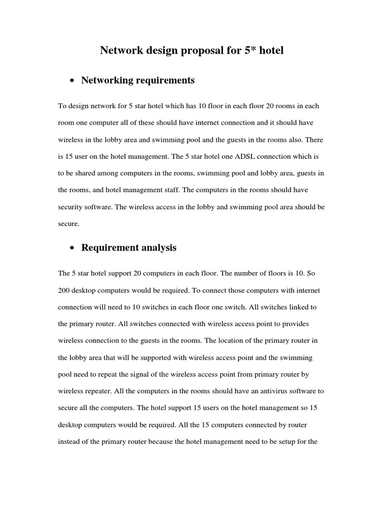 5-Star Hotel Network Design | PDF | Router (Computing) | Computer Network
