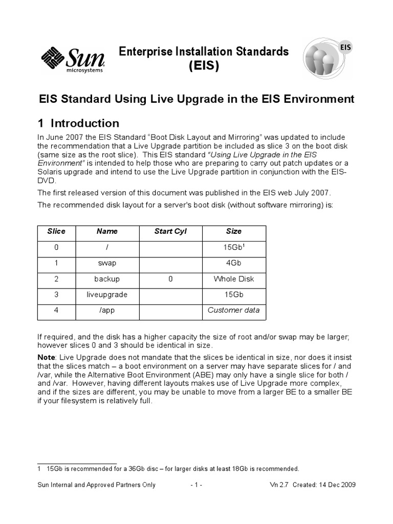 Enterprise Installation Standards (EIS) : EIS Standard Using Live ...