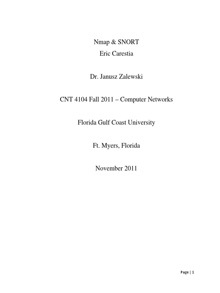 Nmap Snort | PDF | Port (Computer Networking) | Firewall (Computing)