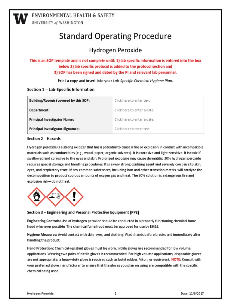 Hydrogen Peroxide Msds