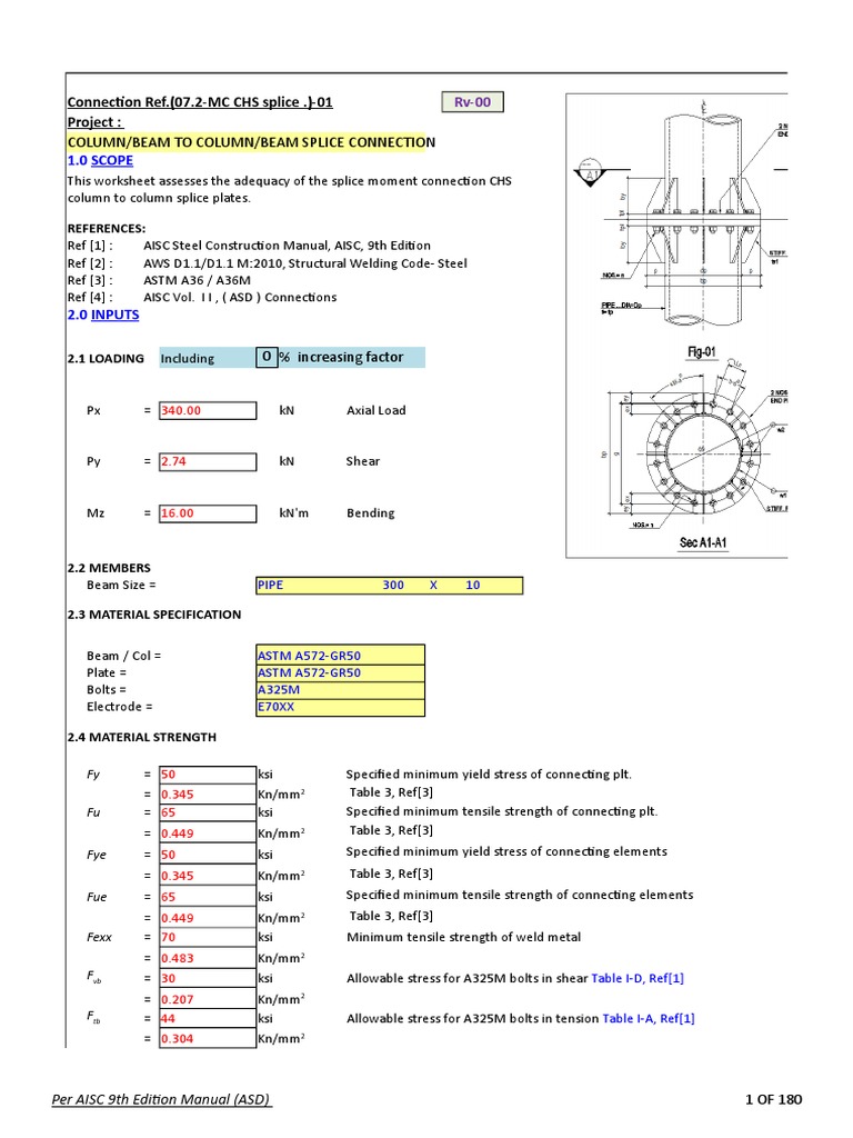 Splice Connection CHS | Beam (Structure) | Screw