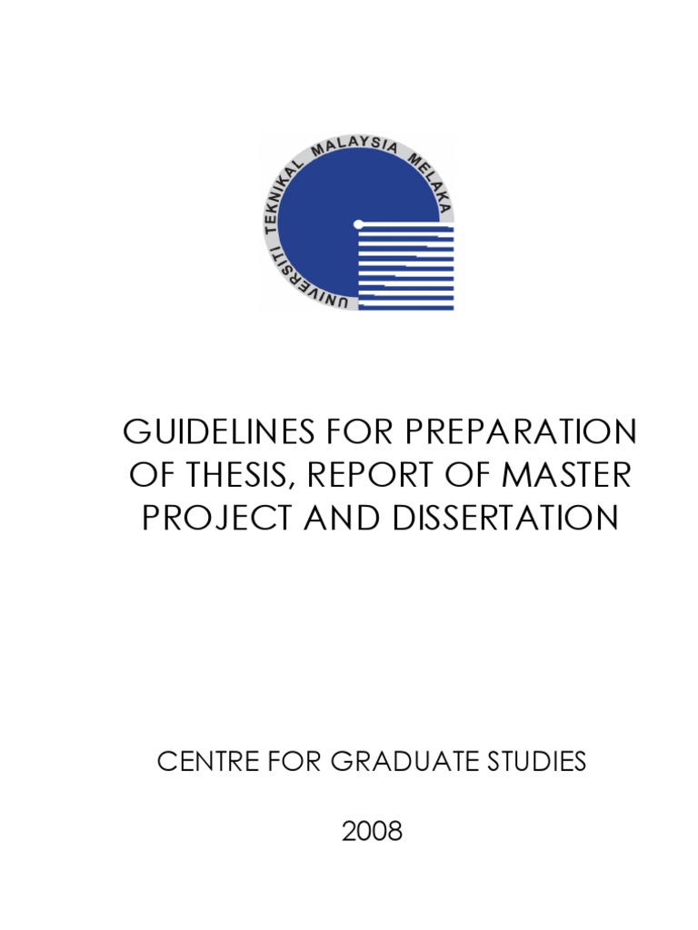 Guidelines For Preparation of Thesis, Report of Master Project and ...