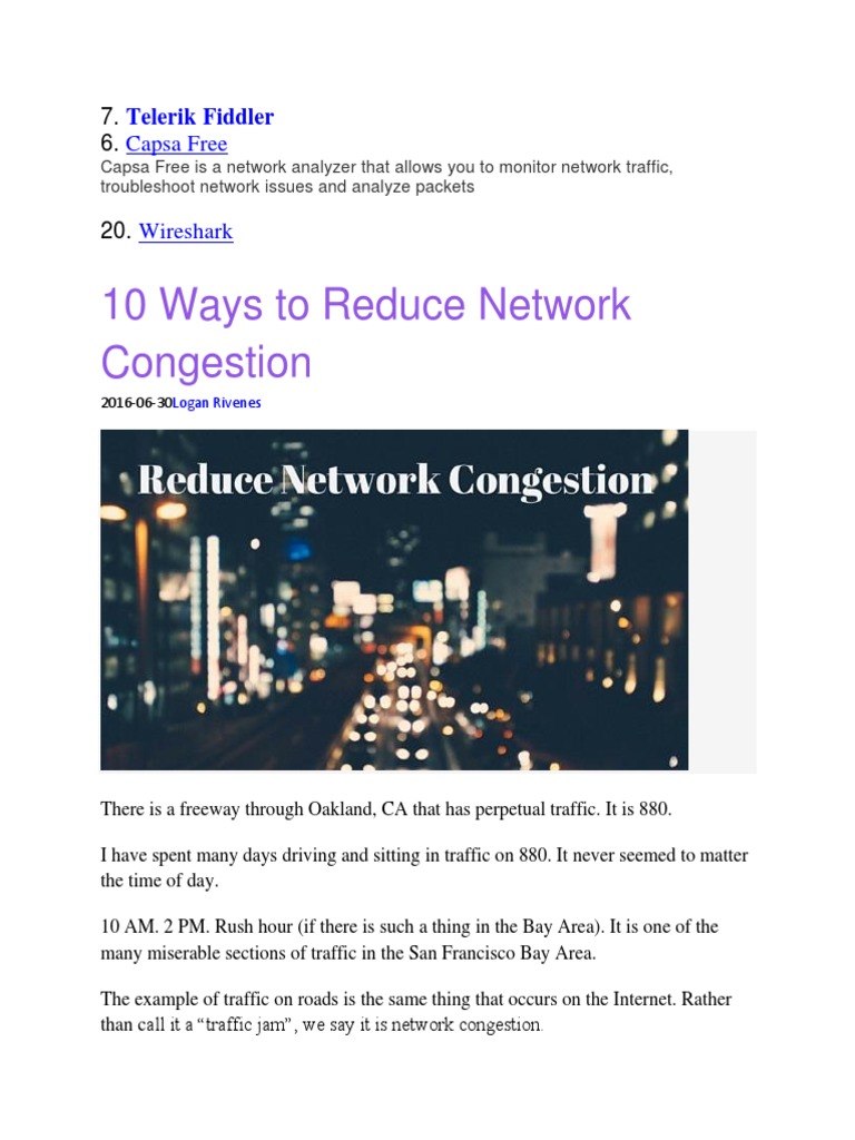 10 Ways To Reduce Network Congestion: Capsa Free | PDF | Network Congestion | Computer Network