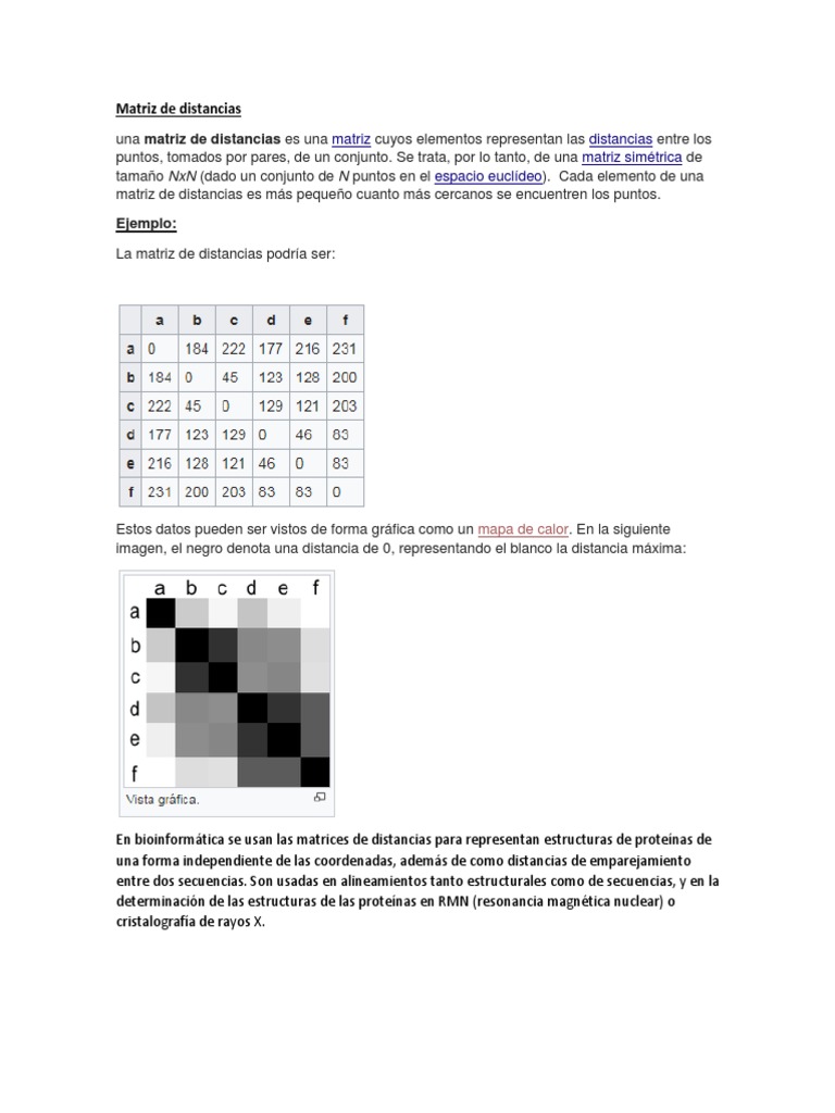 Matriz de Distancias | PDF