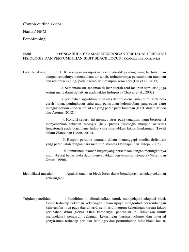 Contoh Outline Skripsi | PDF
