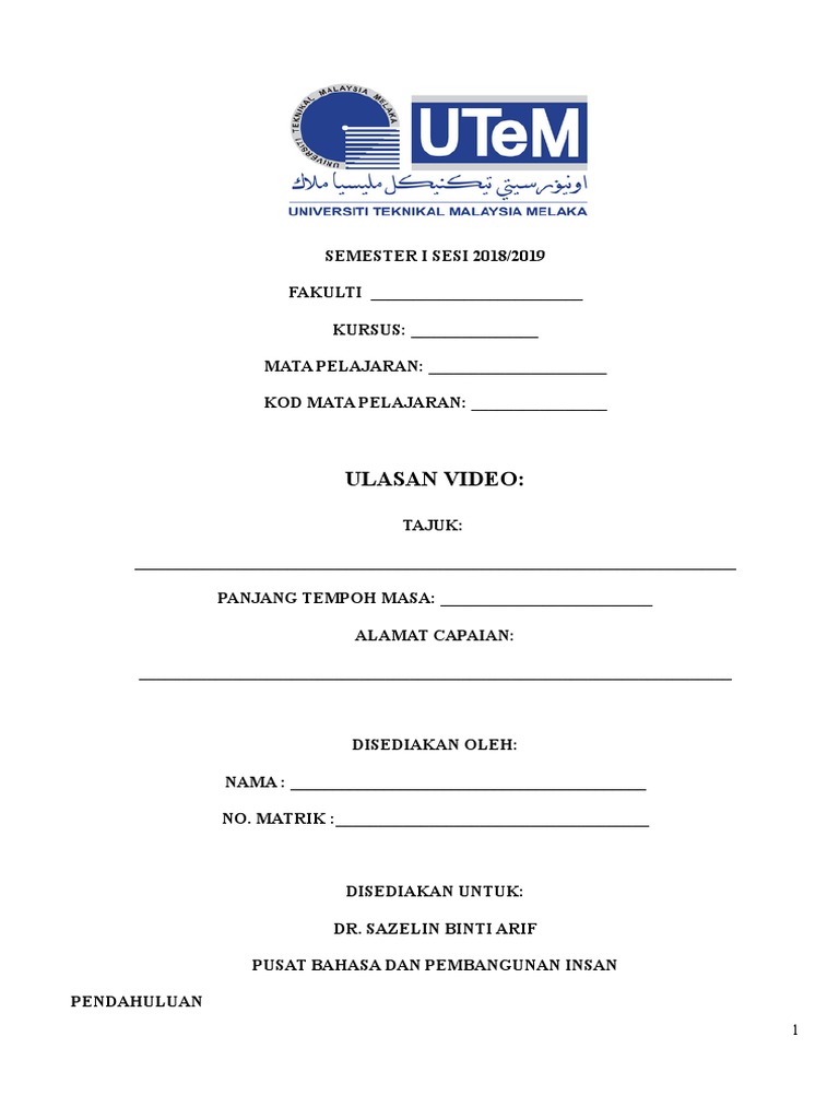 Sample Ulasan Video Titas | PDF