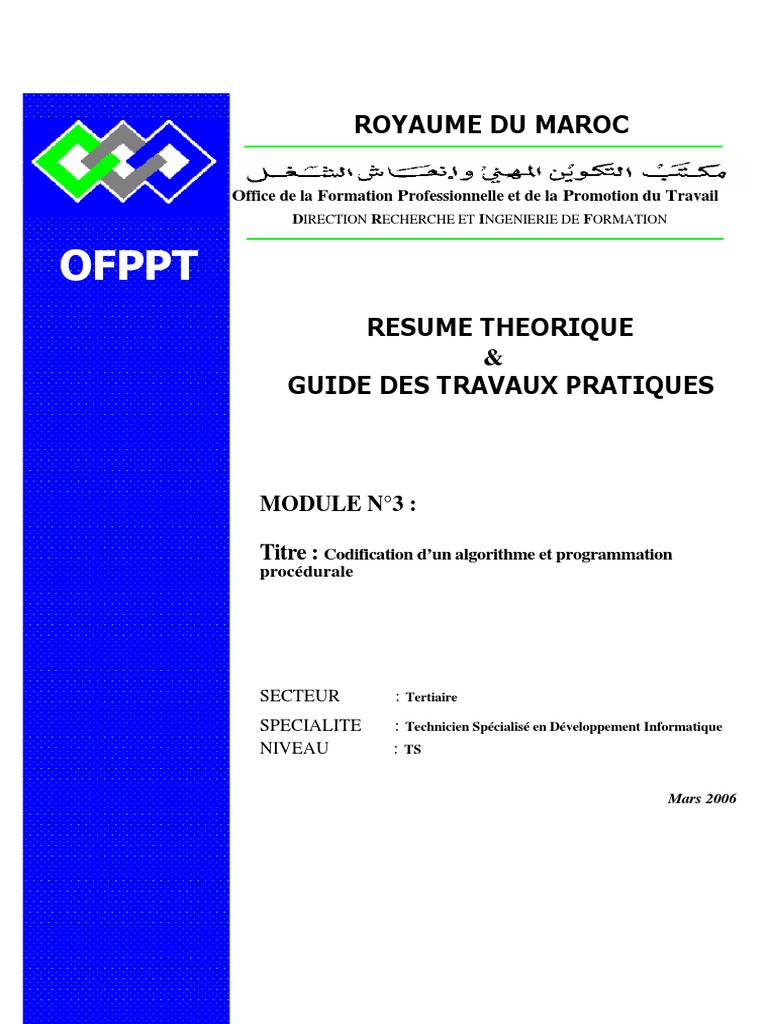 Tsdi - Module 3 - Codification Dun Algorithme PDF | PDF | Variable (informatique ...