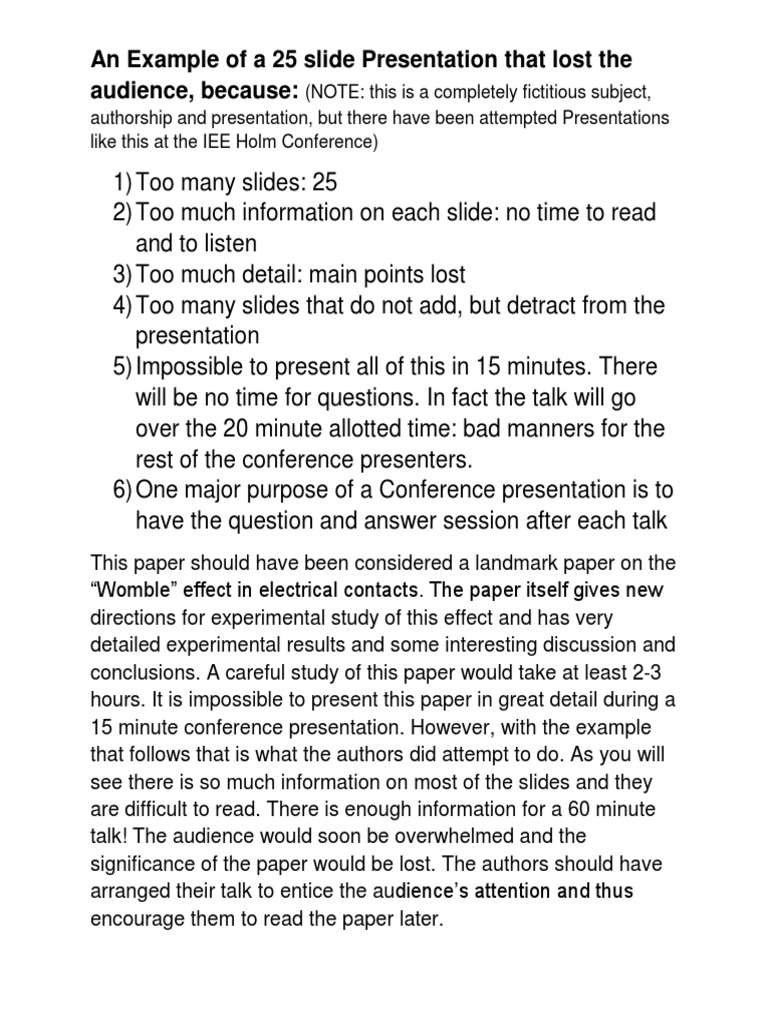 Bad Presentation Example | PDF