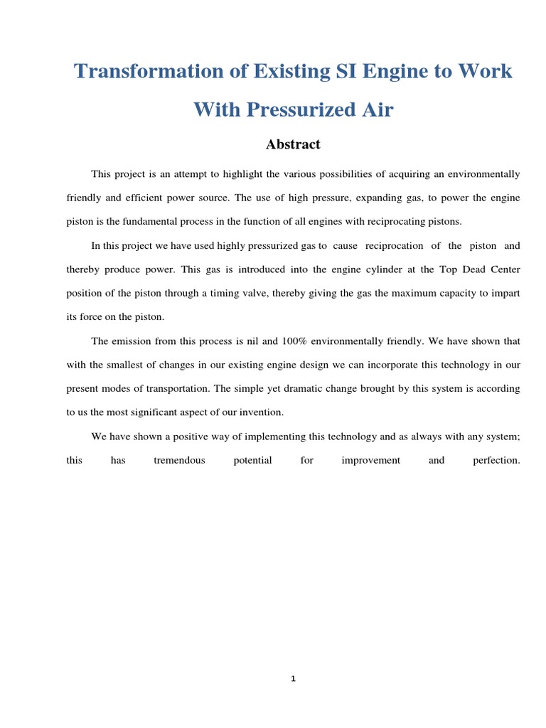 Air Engine Final Report | PDF | Internal Combustion Engine | Diesel Engine