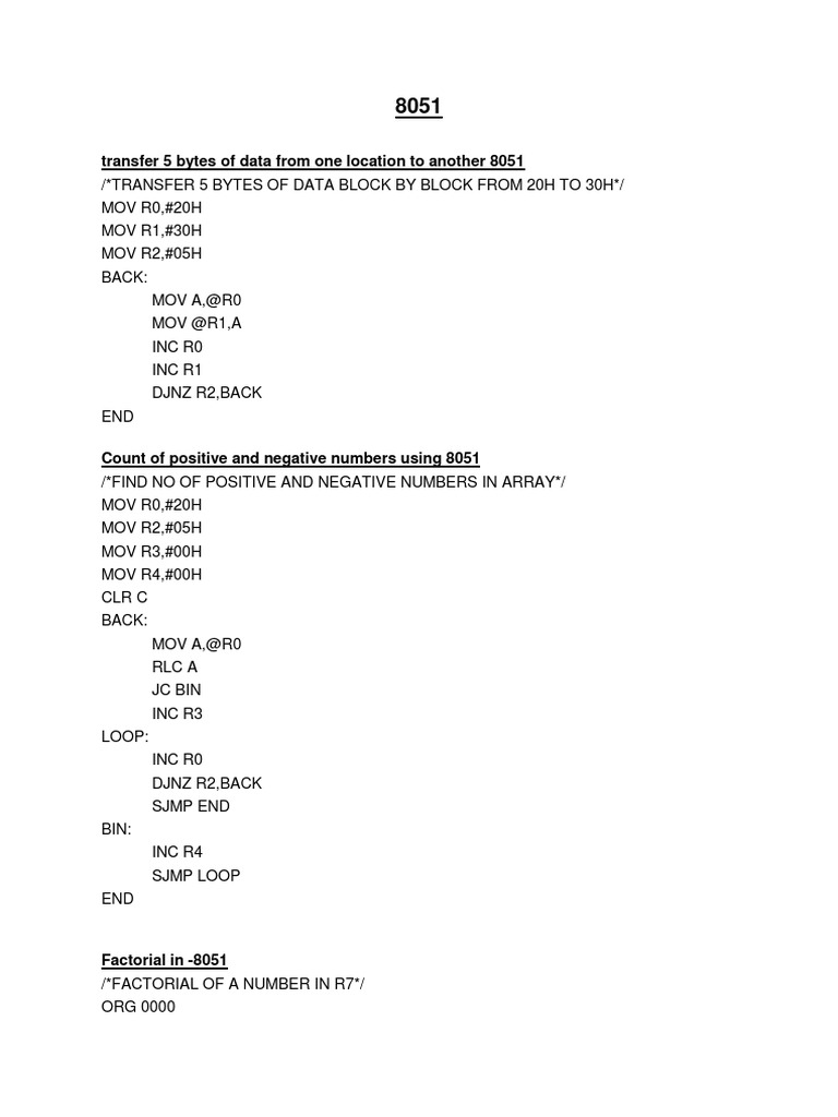 Exploring Various Numerical Algorithms Using the 8051 Microcontroller ...
