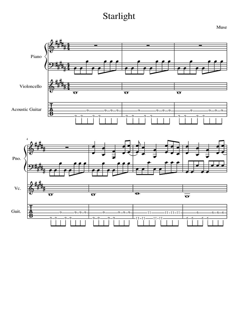Starlight - Muse | PDF | Music Industry | Folk Music