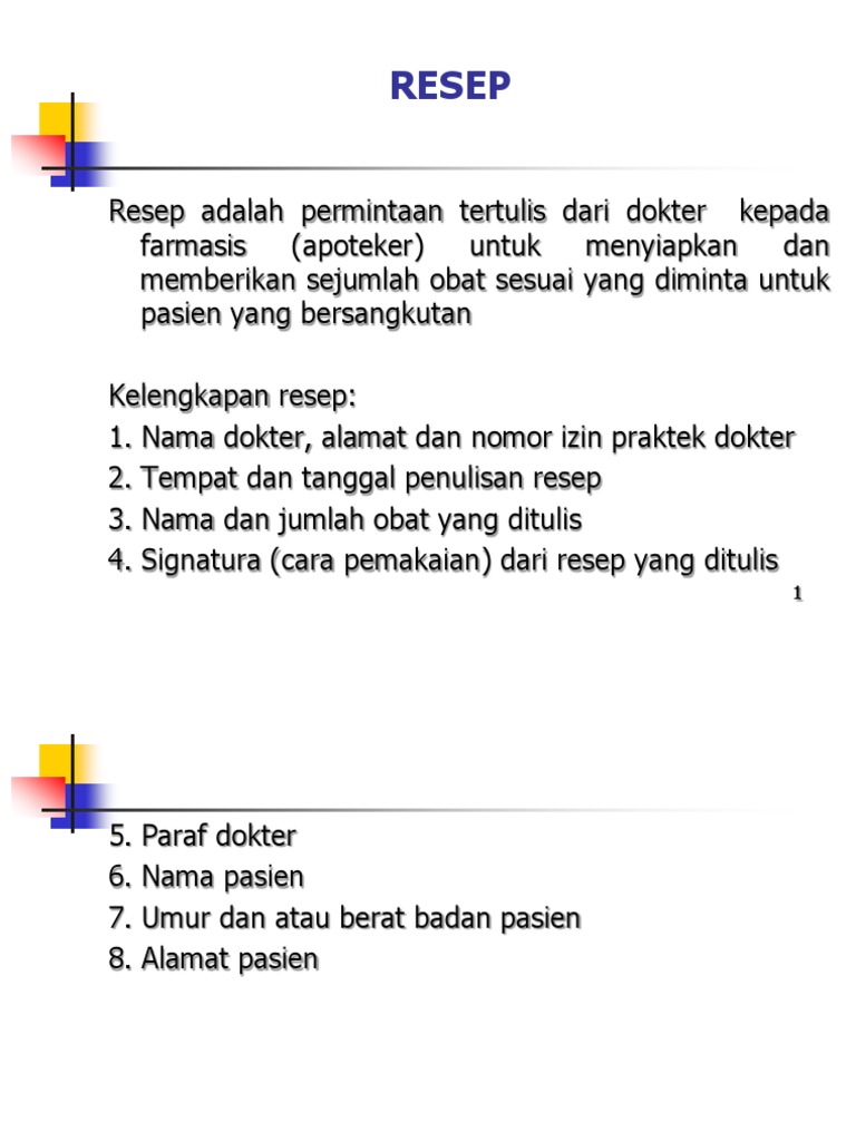 Resep Dan Perhitungan Dosis Obat | PDF